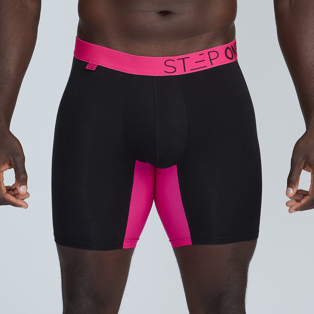 Boxer Brief - Black & Pink | Step One Bamboo Underwear