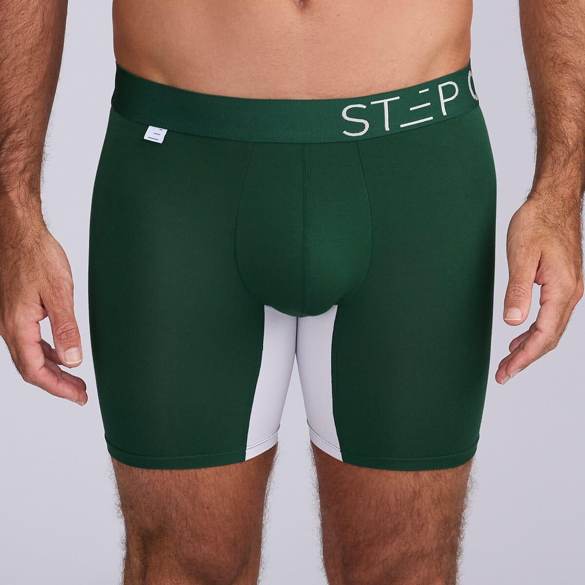 Boxer Brief - Green & White | Step One Bamboo Underwear US