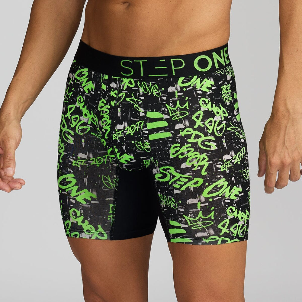 Boxer Brief - Neon Graffiti | Step One Bamboo Underwear
